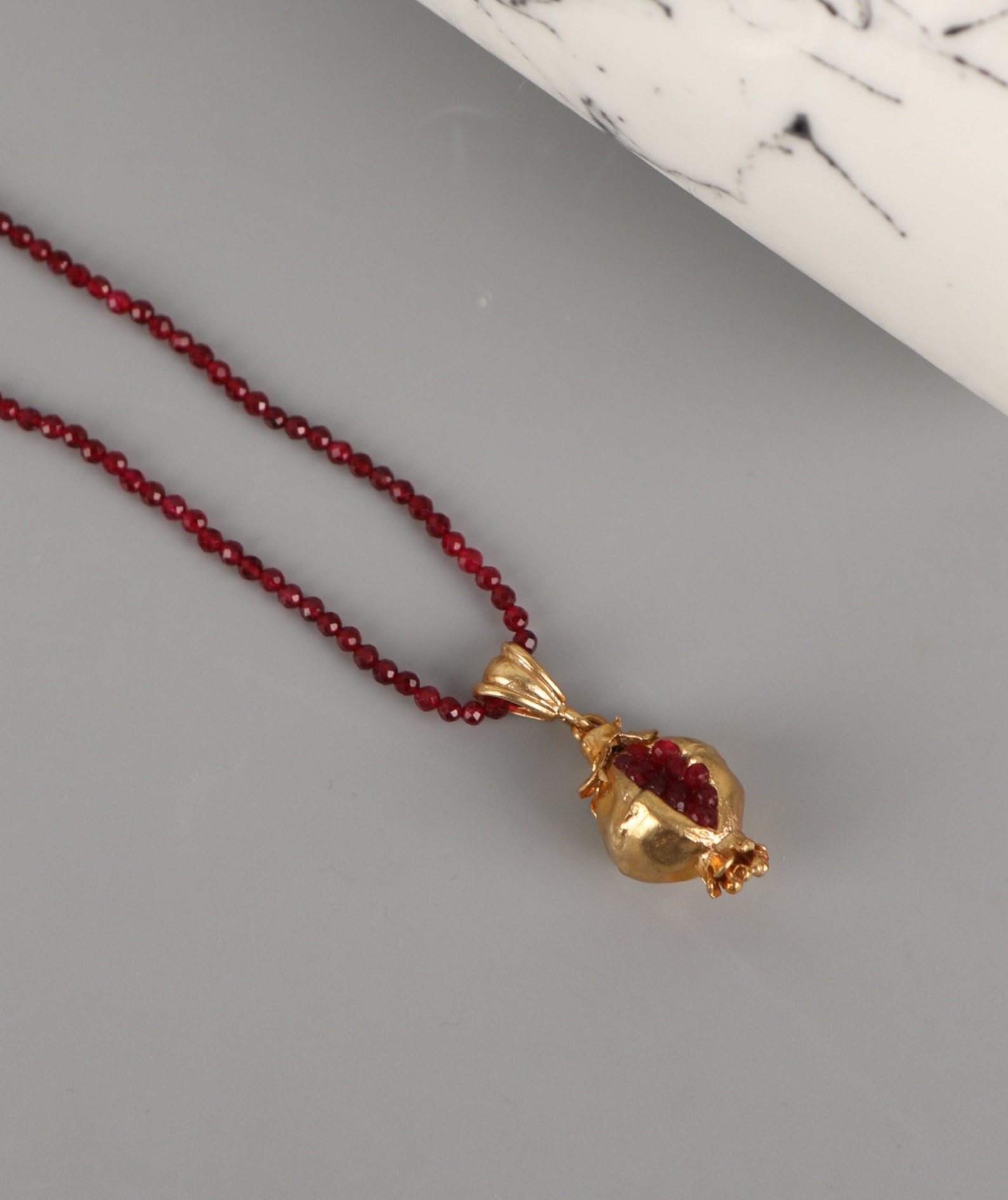Handmade Pomegranate Design Necklace,pomegranate Necklace,pomegranate ...