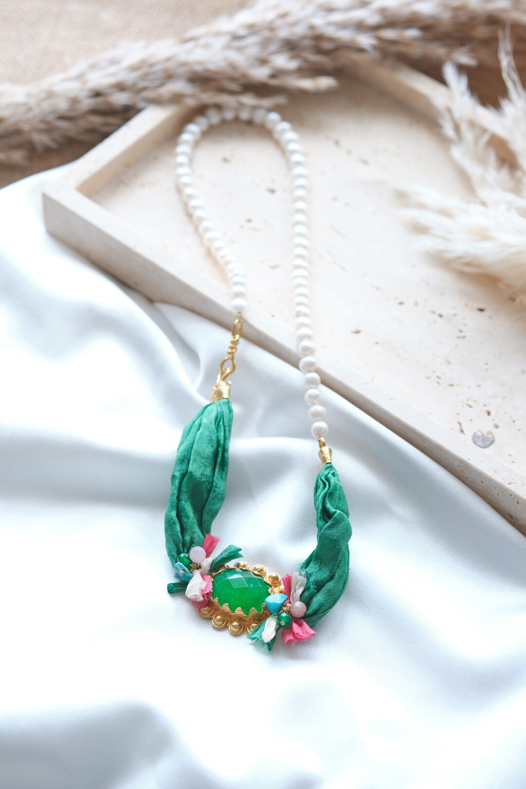 Handmade Ottoman Design Necklace,antique Necklace,silk Necklace,unique ...