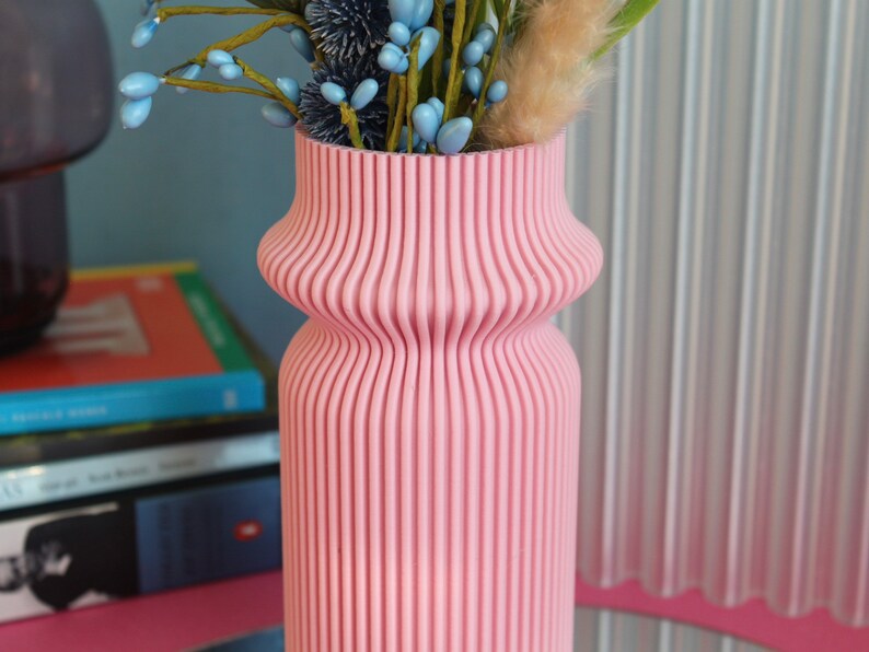 Tall Skinny Rib Cinch Vase 3D Printed Vase Dried Flower - Etsy