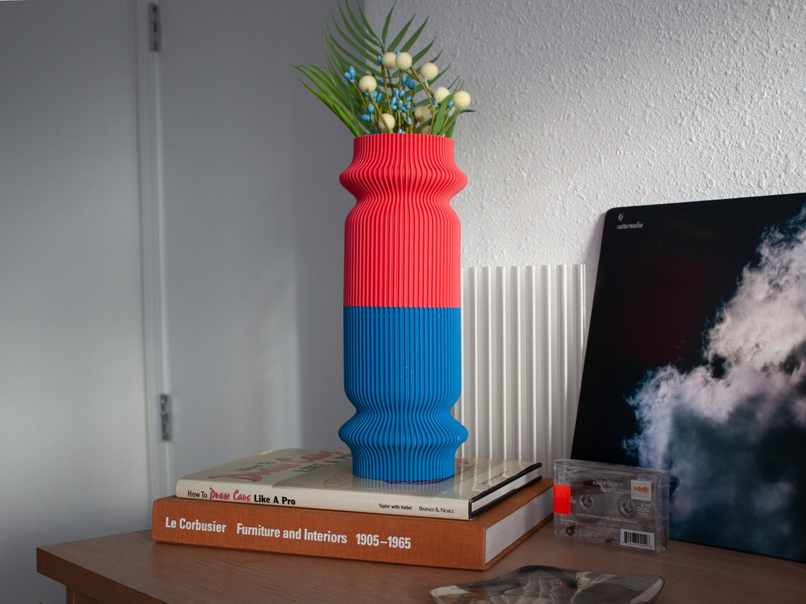 Rib Cinch Vase 3D Printed Vase Dried Flower Vase Modern - Etsy