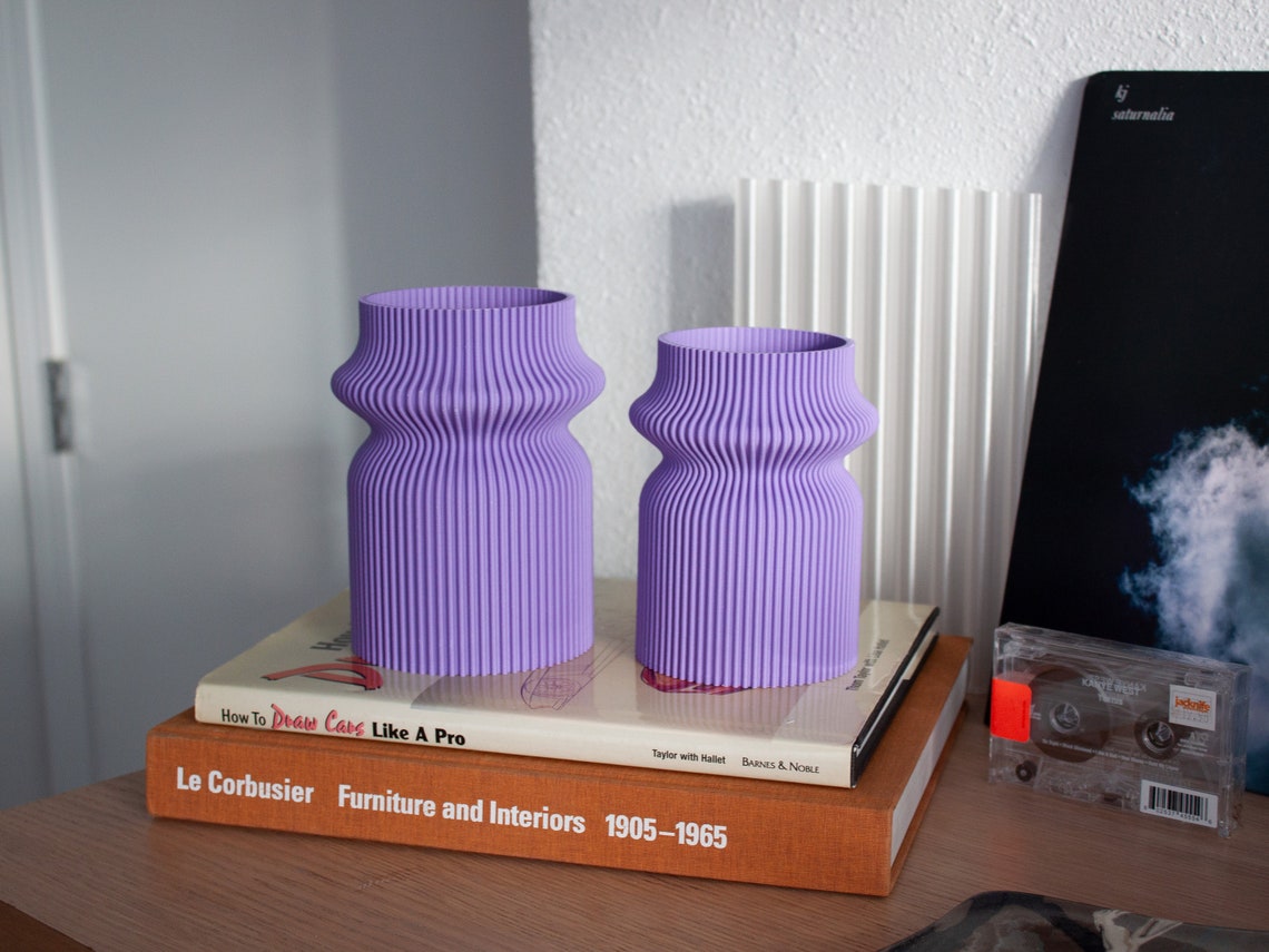 Rib Cinch Vase 3D Printed Vase Dried Flower Vase Modern - Etsy