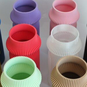 Tall Skinny Rib Cinch Vase - 3D Printed Vase, Dried Flower Vase, Modern ...