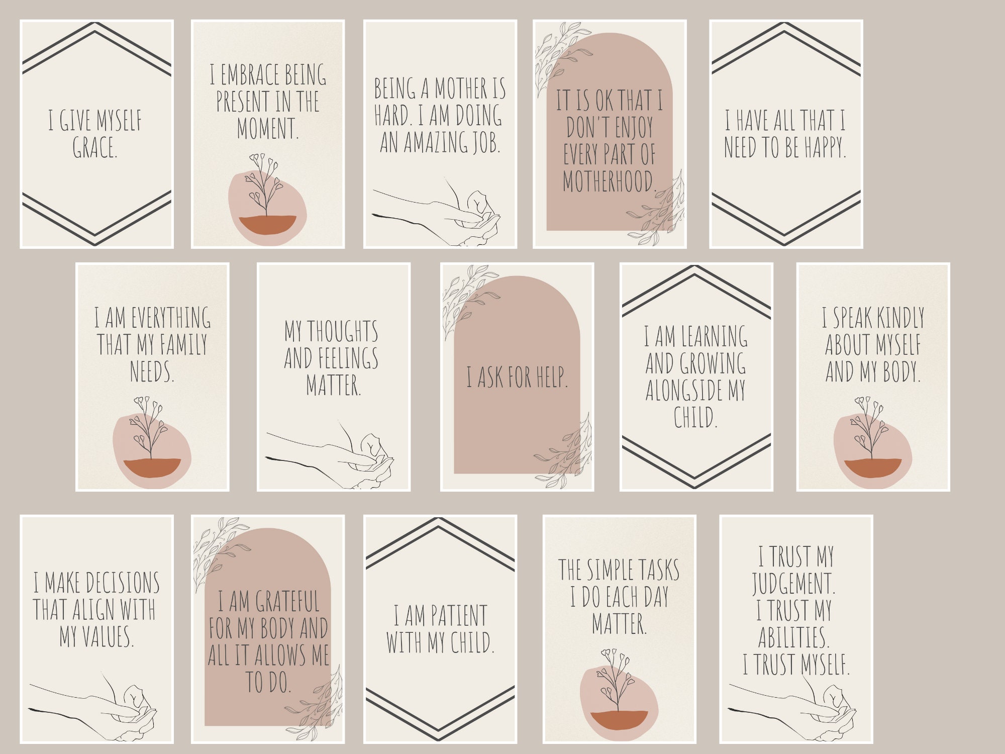 Motherhood Affirmation Cards Printable Self Care Cards - Etsy