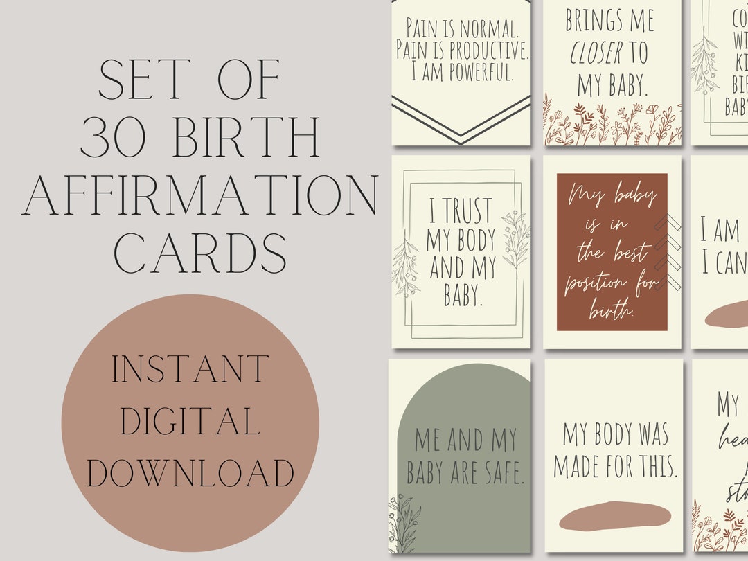 Birth Affirmations Printable Labor Affirmation Cards Digital - Etsy