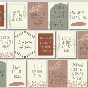 Birth Affirmations Printable, Labor Affirmation Cards Digital Download ...