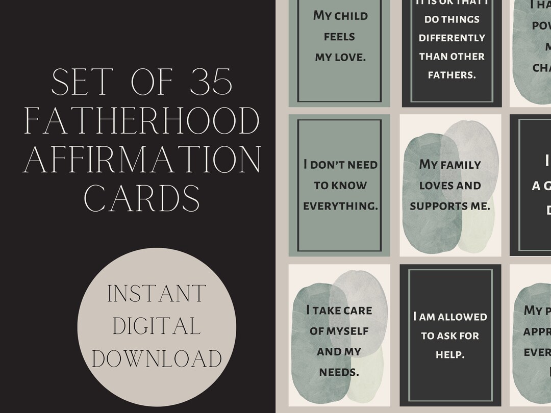 Fatherhood Affirmation Cards | Printable Affirmation Cards | Fathers ...