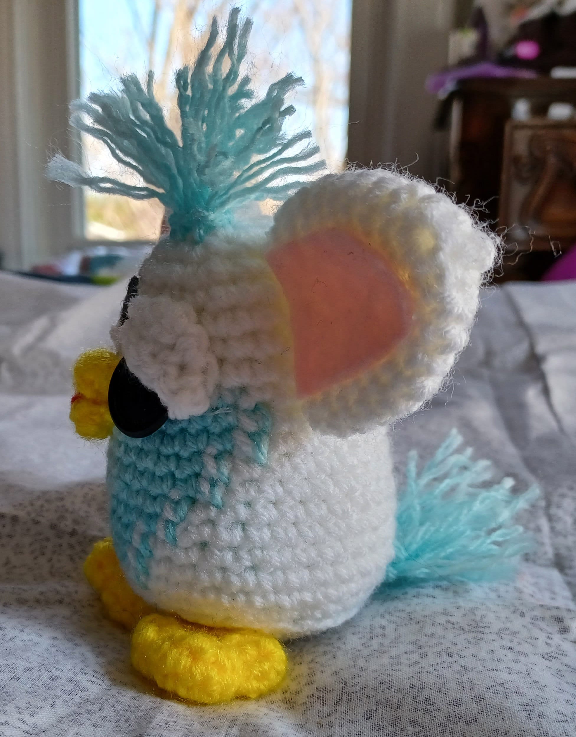 White and Blue Furby Inspired Plush Toy, Crochet Furby Amigurumi, Furby ...