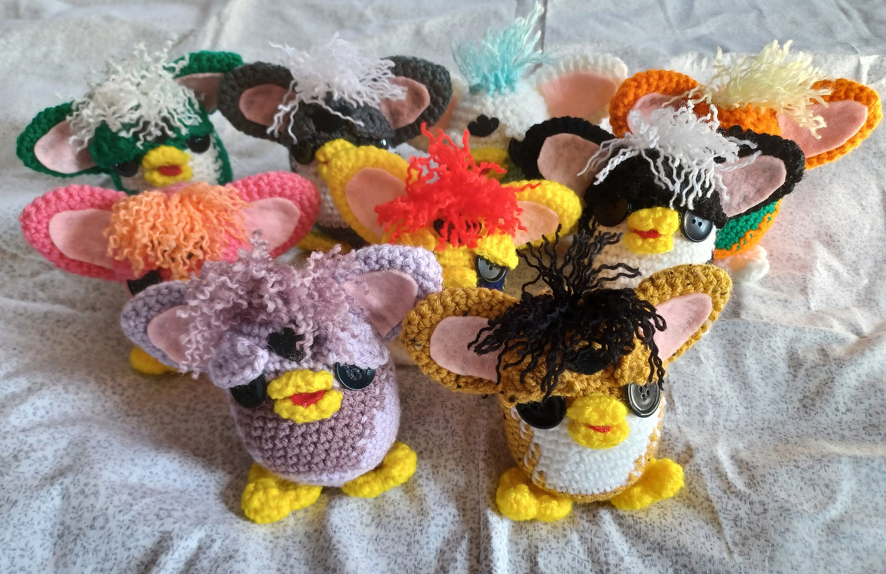 Black and White Furby Inspired Plush Toy, Crochet Tuxedo Furby ...