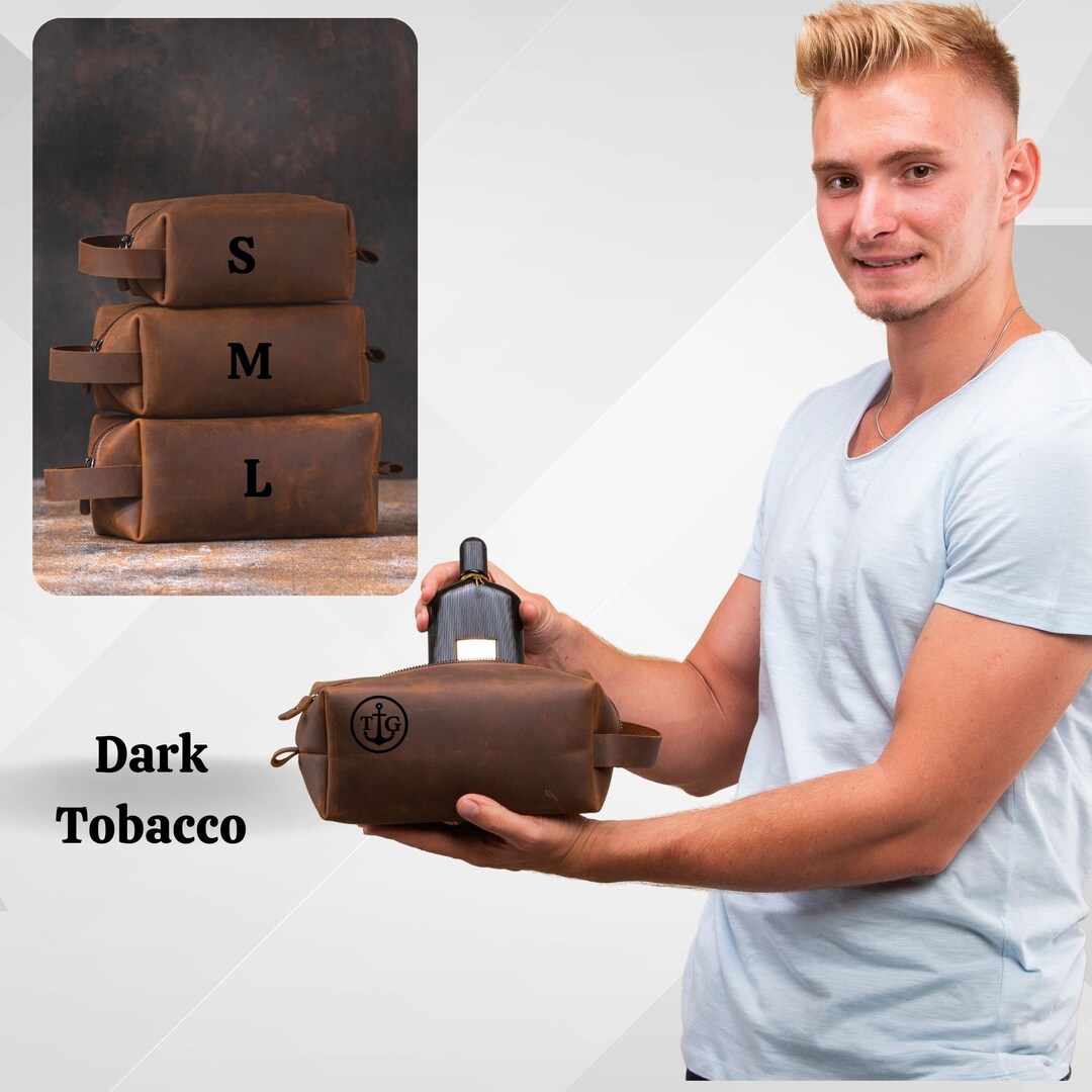 Personalized Leather Dopp Kit: Engraved Groomsmen Travel Bag - Etsy
