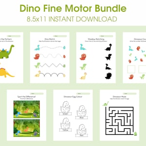 Dinosaur Fine Motor Activity Bundle - Etsy