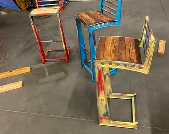 Custom Made Industrial Bar Stools - Etsy