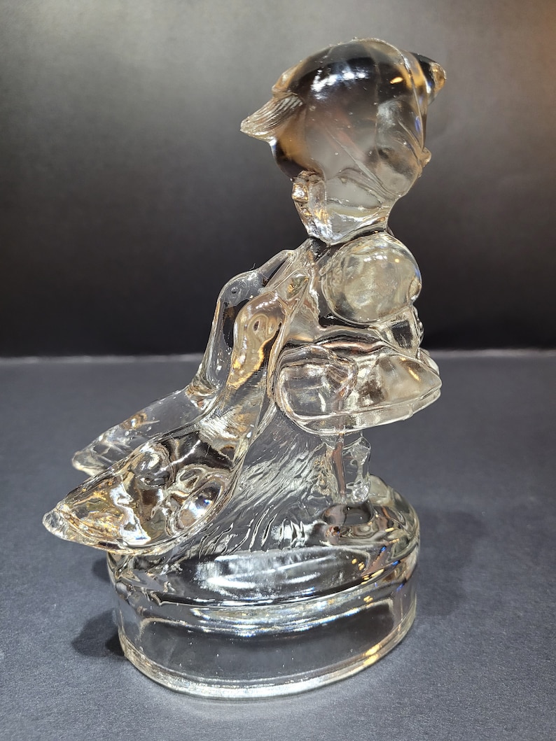 Vintage LE Smith Glass Girl With Geese Figurine, Book Ends - Etsy