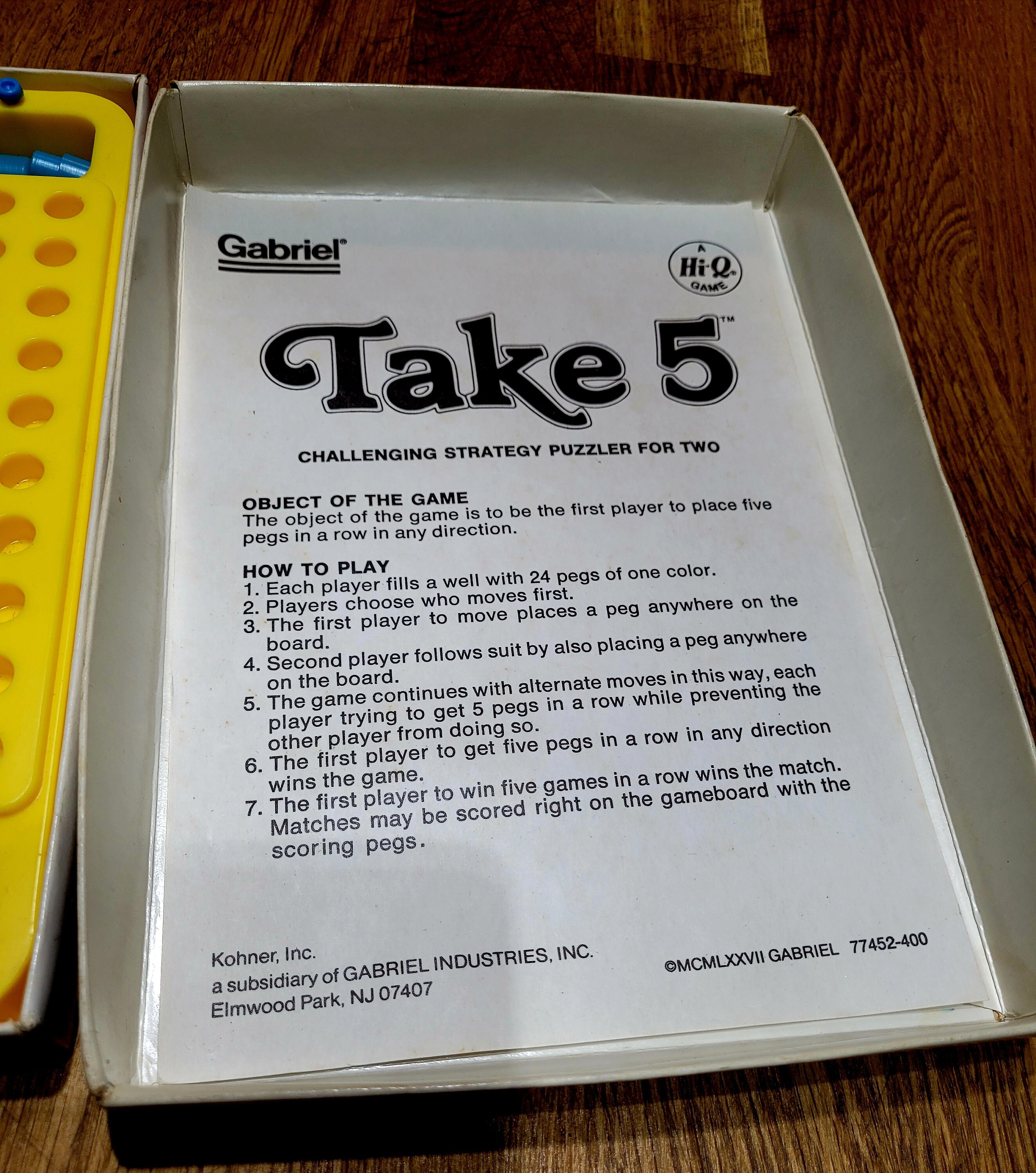 Vintage Take 5 Challenging Strategy Puzzler Game for 2 - Etsy