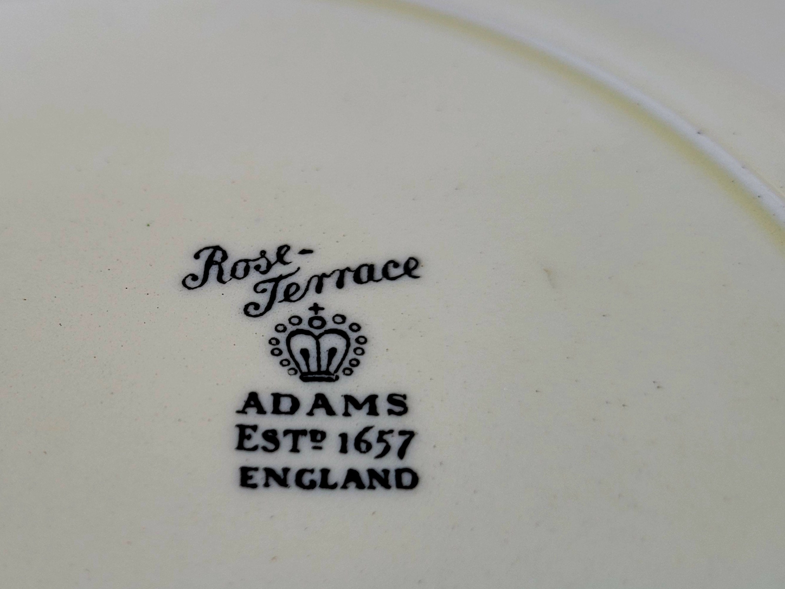 Antique Rose Terrace China Plate by Adam's Est 1657 England - Etsy