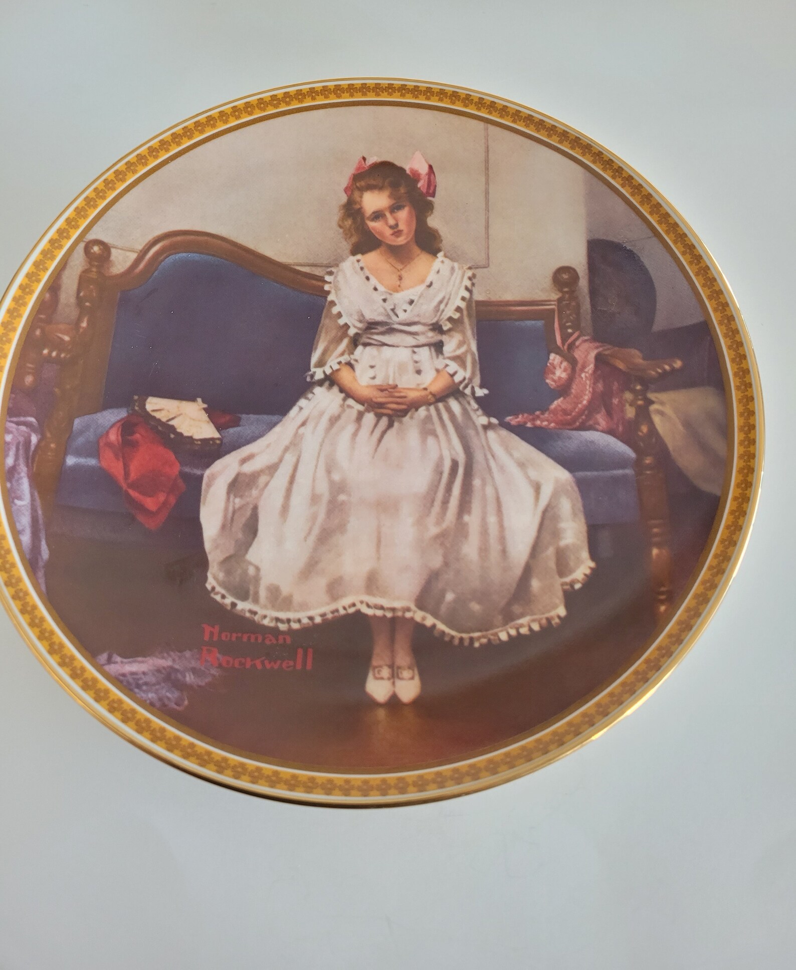 Vintage Collector Plate waiting at the Dance - Etsy