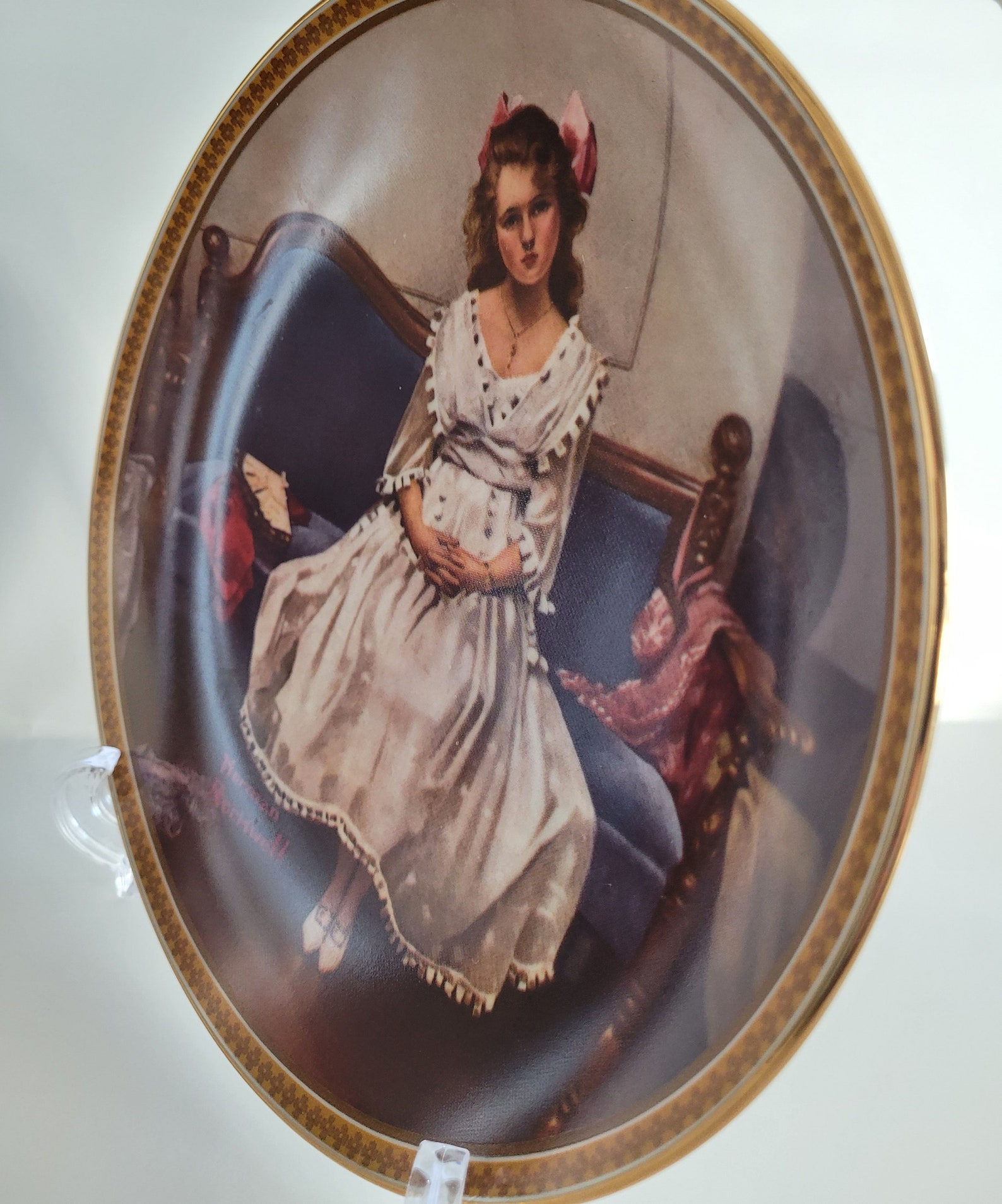 Vintage Collector Plate waiting at the Dance - Etsy