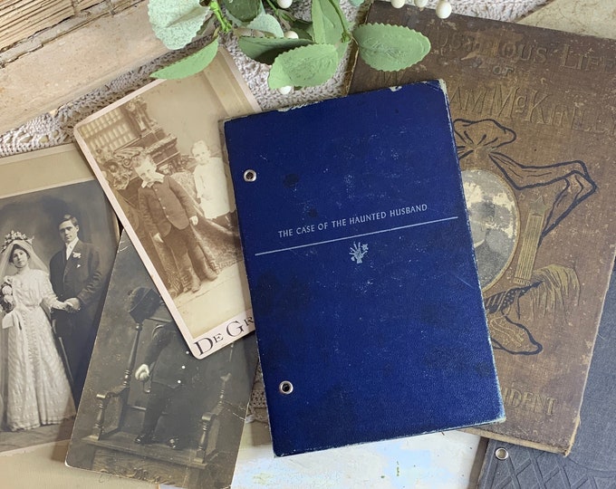 Vintage 1940's Junk Journal Book Cover, Navy Hardcover W Rings ...