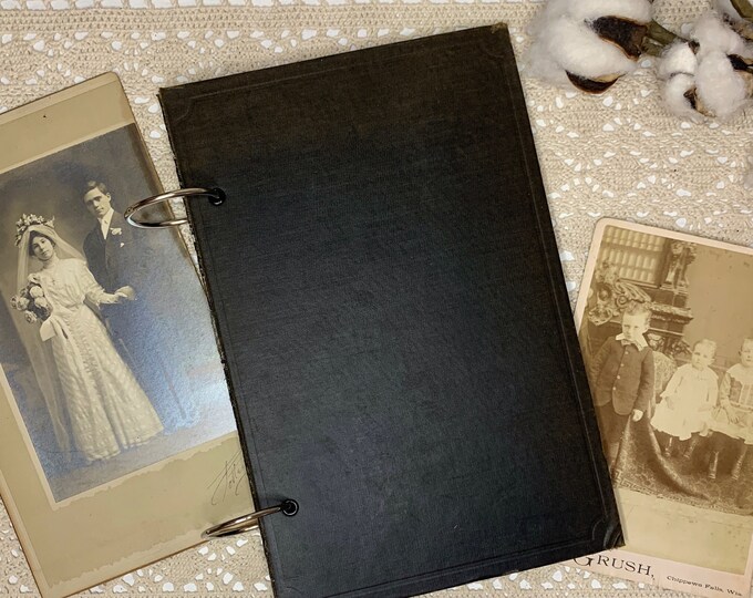 Journal Cover, Vintage 1940's Black Cloth Junk Journal Book Cover ...