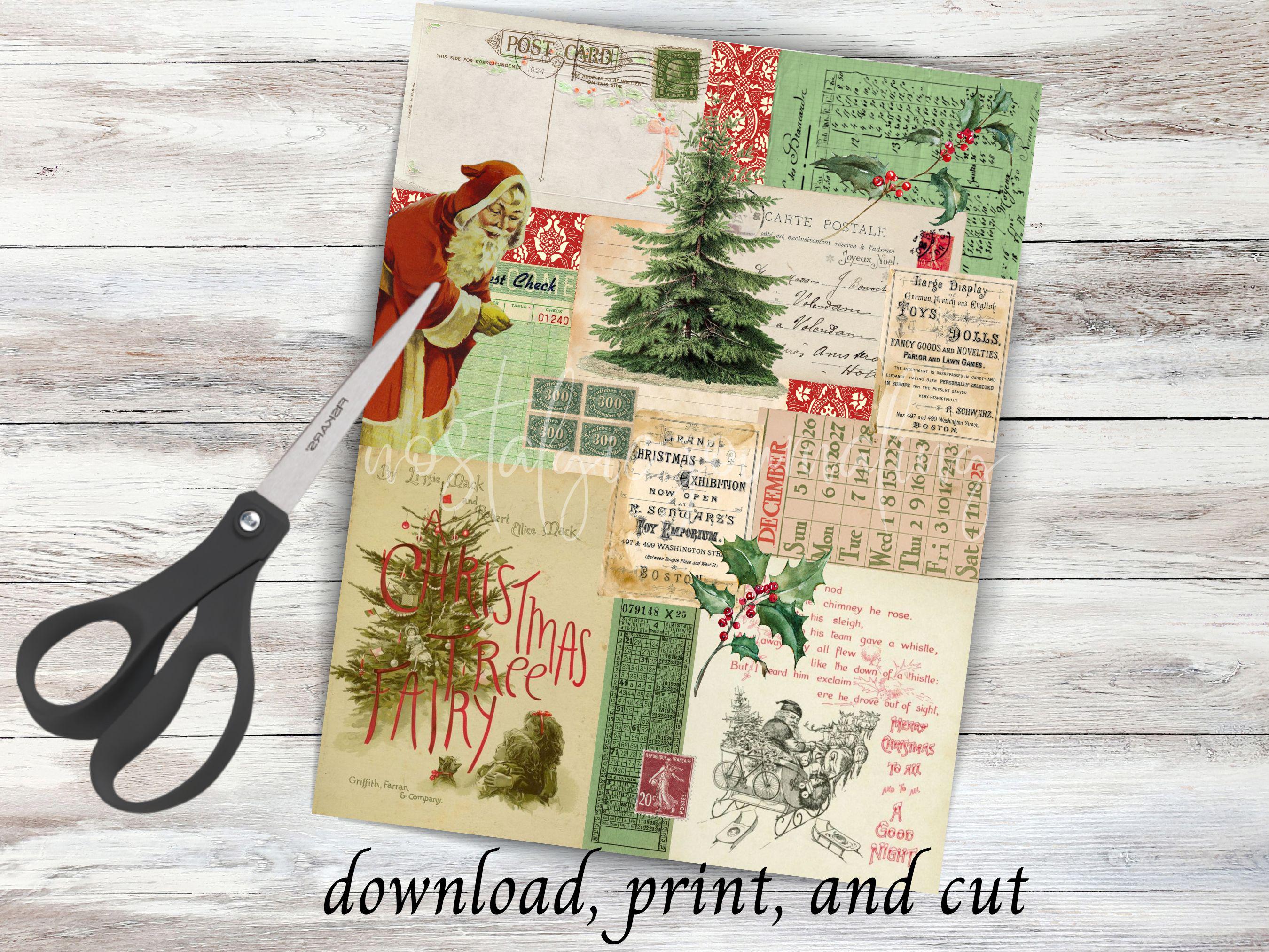 OLD FASHIONED CHRISTMAS Digital Download Paper Collection for Junk ...