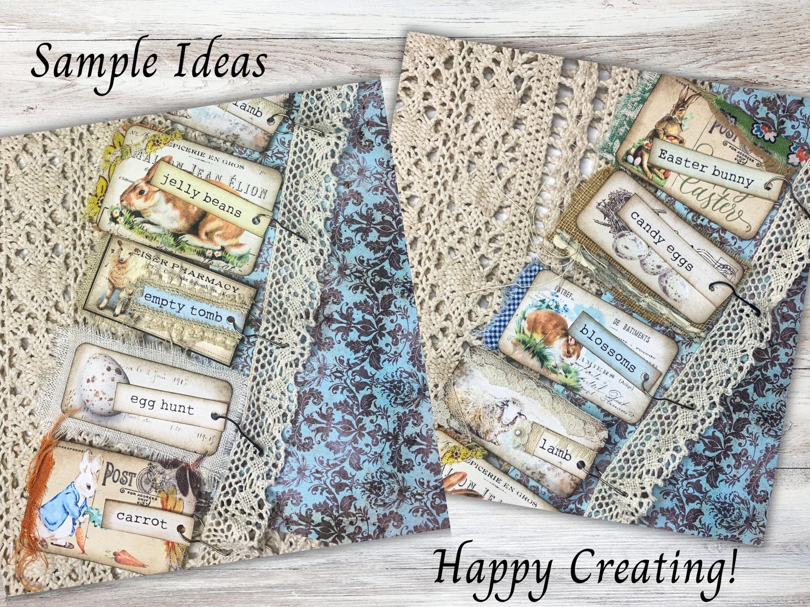 Printable EASTER STRIPS, Vintage Ephemera Digital Download for Junk ...