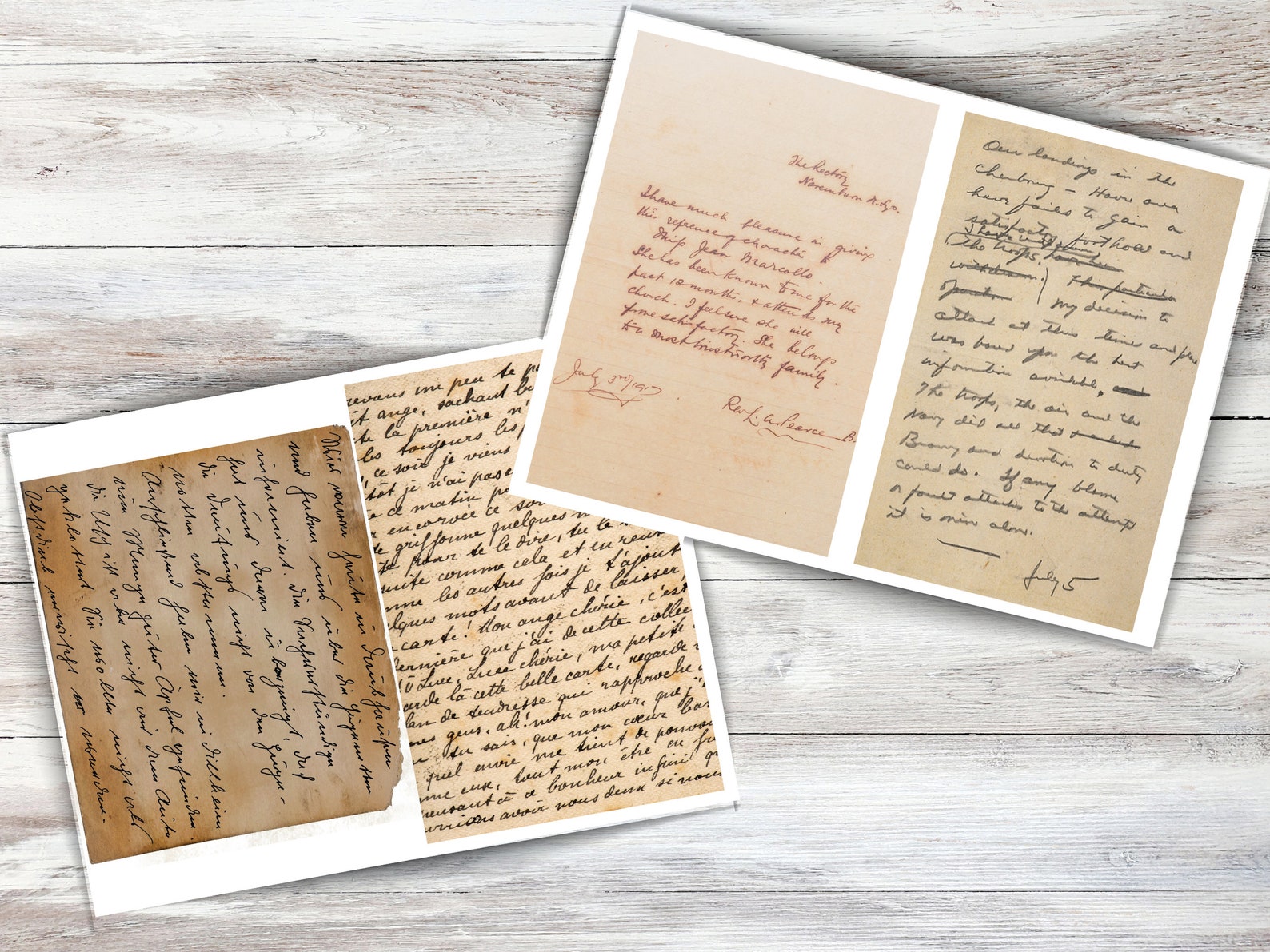 HANDWRITTEN LETTERS Digital Download, Printable Aged Letters for Junk ...