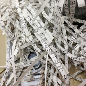 SHREDDED SHEET MUSIC, Vintage Music Pages Shredded for Nests, Cloches ...
