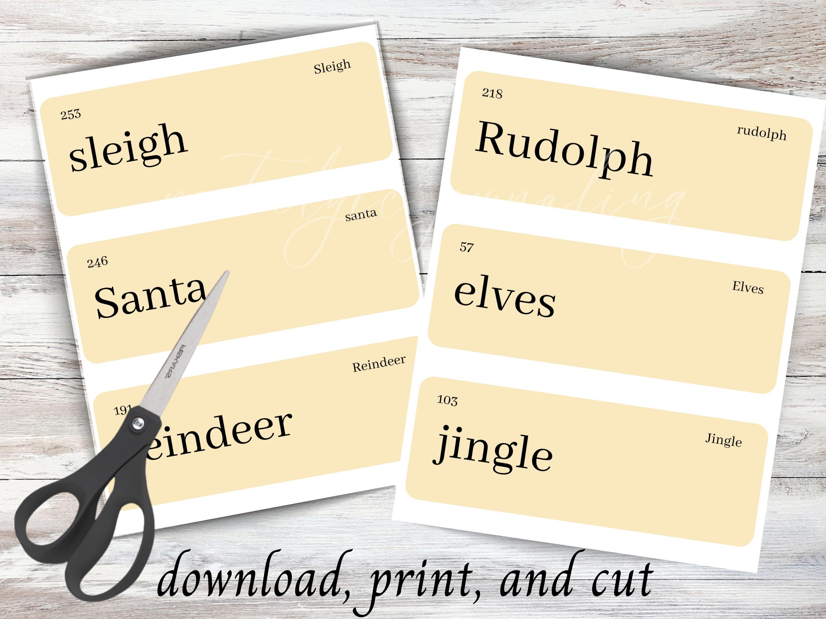 CHRISTMAS FLASHCARDS Digital Download, 12 Large Printable Vintage ...