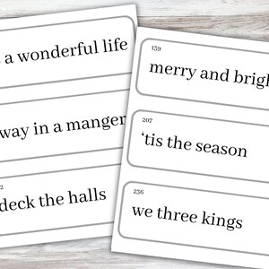 CHRISTMAS PHRASES FLASHCARDS Digital Download, 12 Large Vintage ...