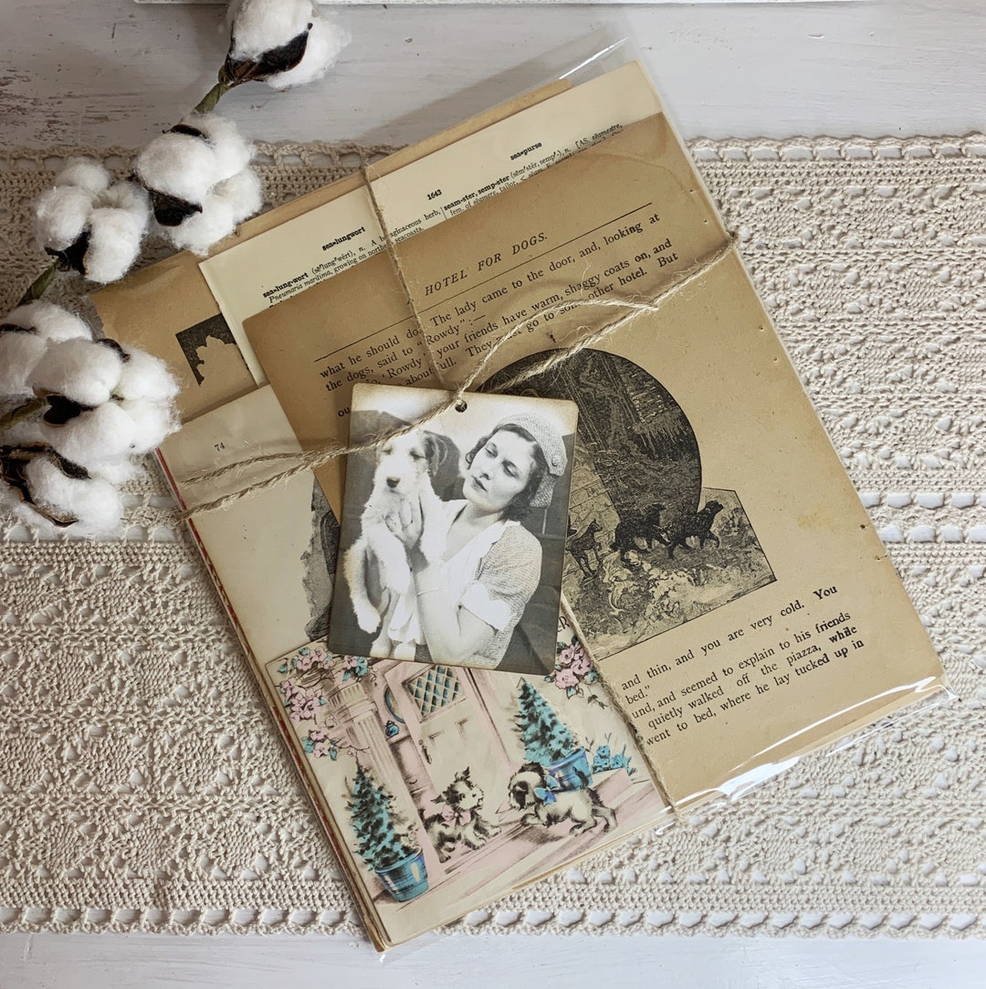 DOG Ephemera Pack, 22 Pc Vintage Dogs Junk Journal Kit, Dog and Puppy ...
