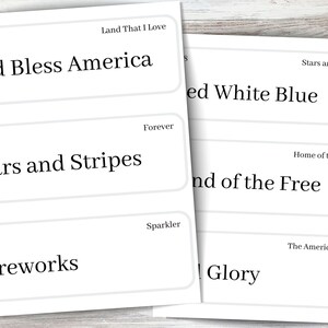 PATRIOTIC FLASHCARDS Digital Download, 12 Large Vintage Inspired Word ...