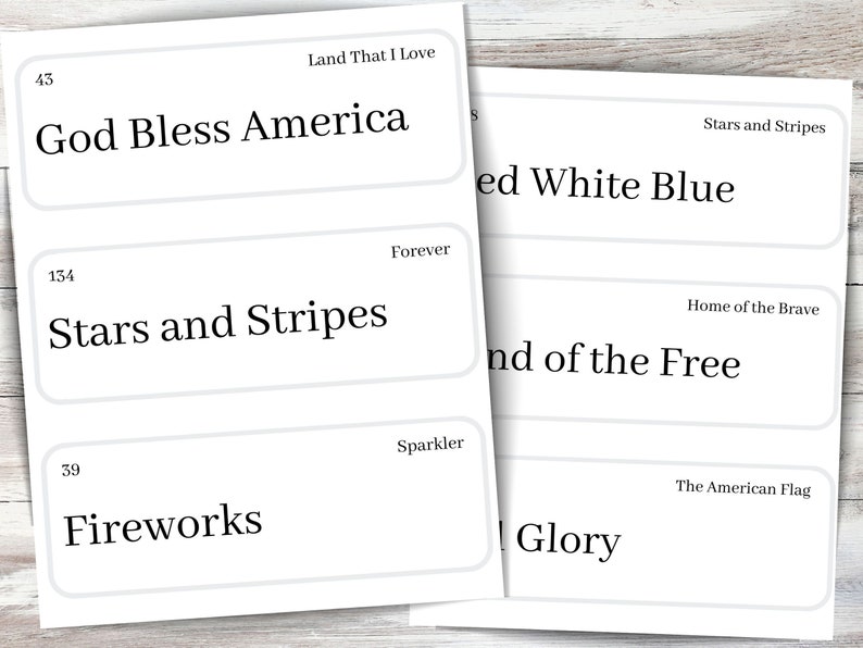 PATRIOTIC FLASHCARDS Digital Download, 12 Large Vintage Inspired Word ...
