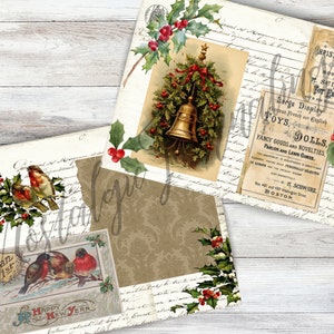 TIS THE SEASON Digital Bundle Download, 10 Pages Printable Victorian ...