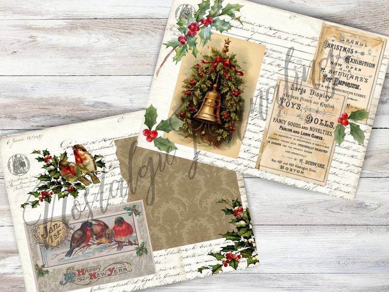 TIS THE SEASON Digital Download Christmas Paper Collection for Junk ...