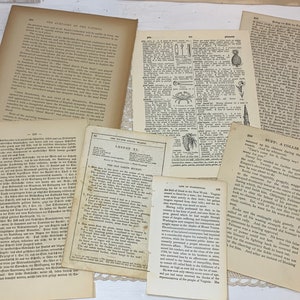 PAPER BUNDLE 60 or 100 Pc Vintage, Genuine Old Ephemera, Book Pages ...