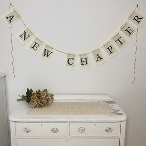 CUSTOM BANNER, Handmade Book Page Banner, Birthday Party Decoration ...