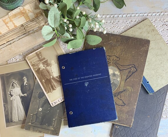 Vintage 1940's Junk Journal Book Cover Navy Hardcover W - Etsy