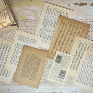 PAPER BUNDLE 50 Pc Vintage, Genuine Old Ephemera, Book Pages, Sheet ...