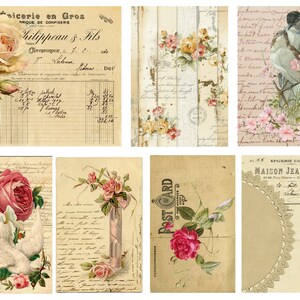 HISTORIC ROSE Tags Digital Download, Printable Snippets Kit for Junk ...