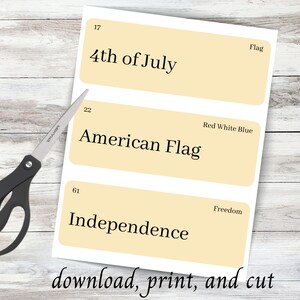 PATRIOTIC FLASHCARDS Digital Download, 12 Large Vintage Inspired Word ...