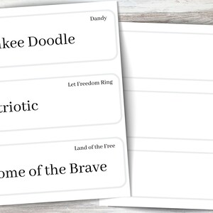 PATRIOTIC FLASHCARDS Digital Download, 12 Large Vintage Inspired Word ...