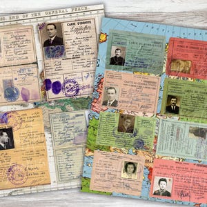 Vintage ID CARDS Digital Download, Ephemera Junk Journal Tags, Labels ...