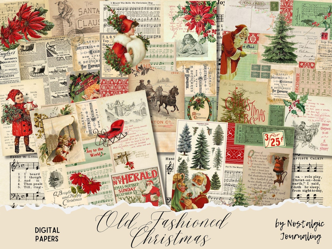 OLD FASHIONED CHRISTMAS Digital Download Paper Collection for Junk ...
