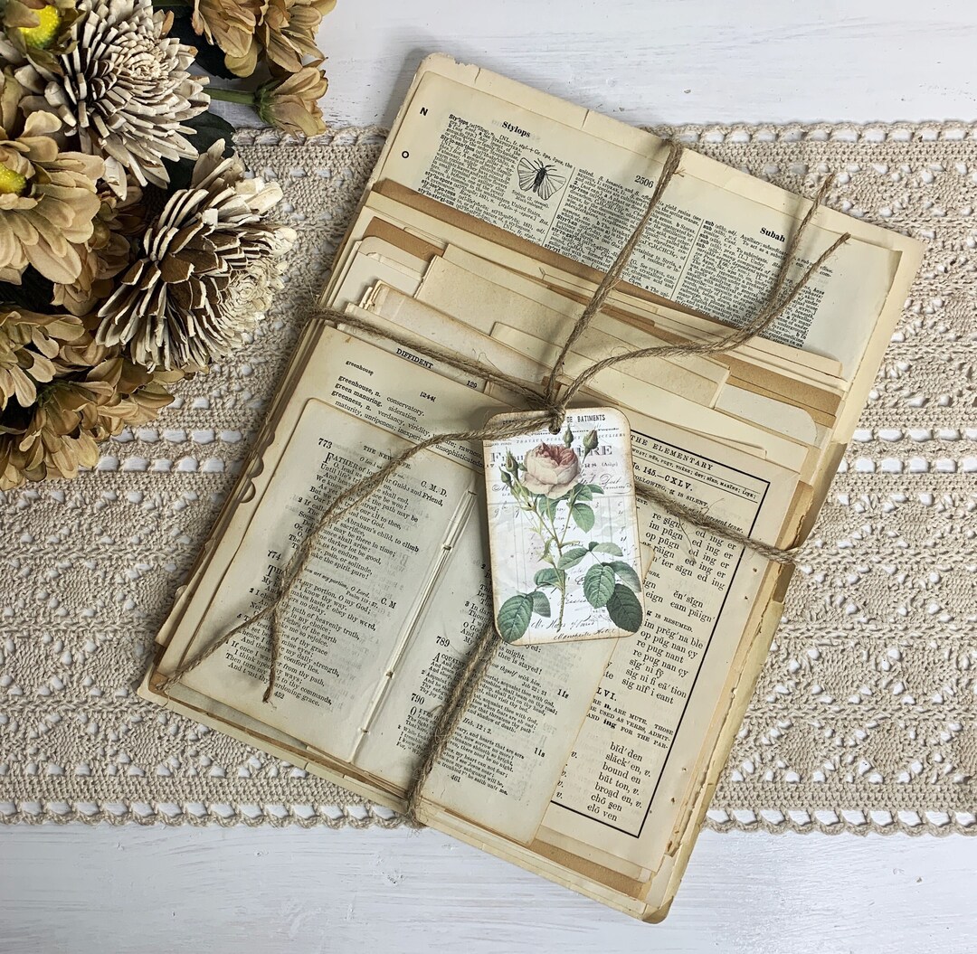 PAPER BUNDLE 60 or 100 Pc Vintage, Genuine Old Ephemera, Book Pages ...