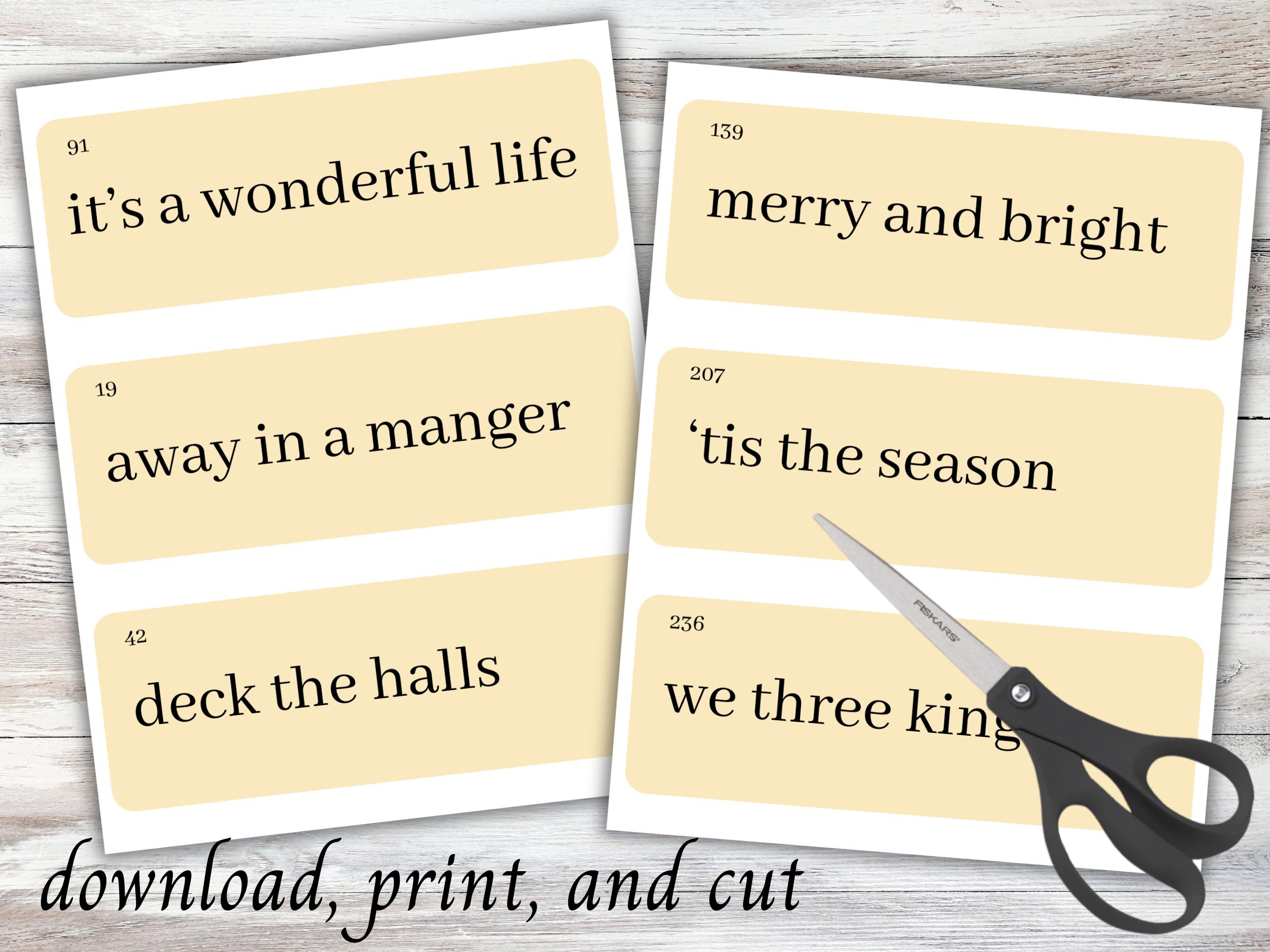 CHRISTMAS PHRASES FLASHCARDS Digital Download, 12 Large Vintage ...