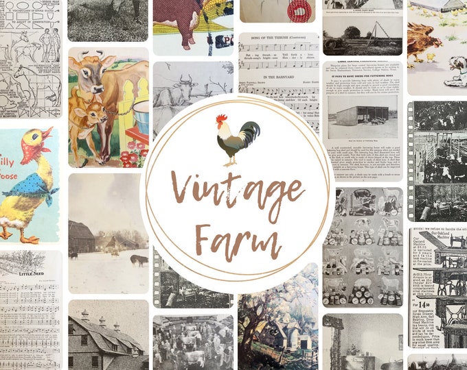 Vintage FARM Farmer Junk Journal Kit, 30 Pcs Vintage Ephemera, Farm ...