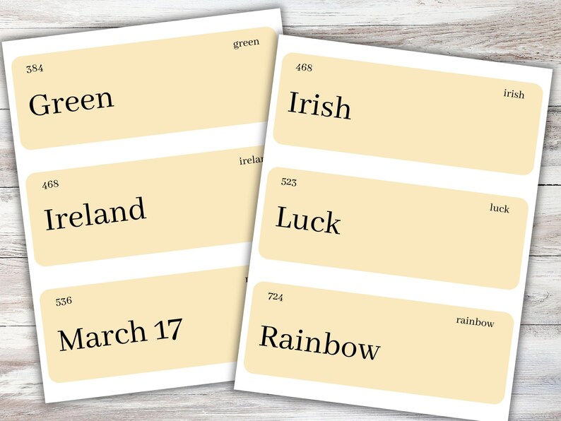 ST. PATRICK'S FLASHCARDS Digital Download, 30 Large Printable Vtg ...