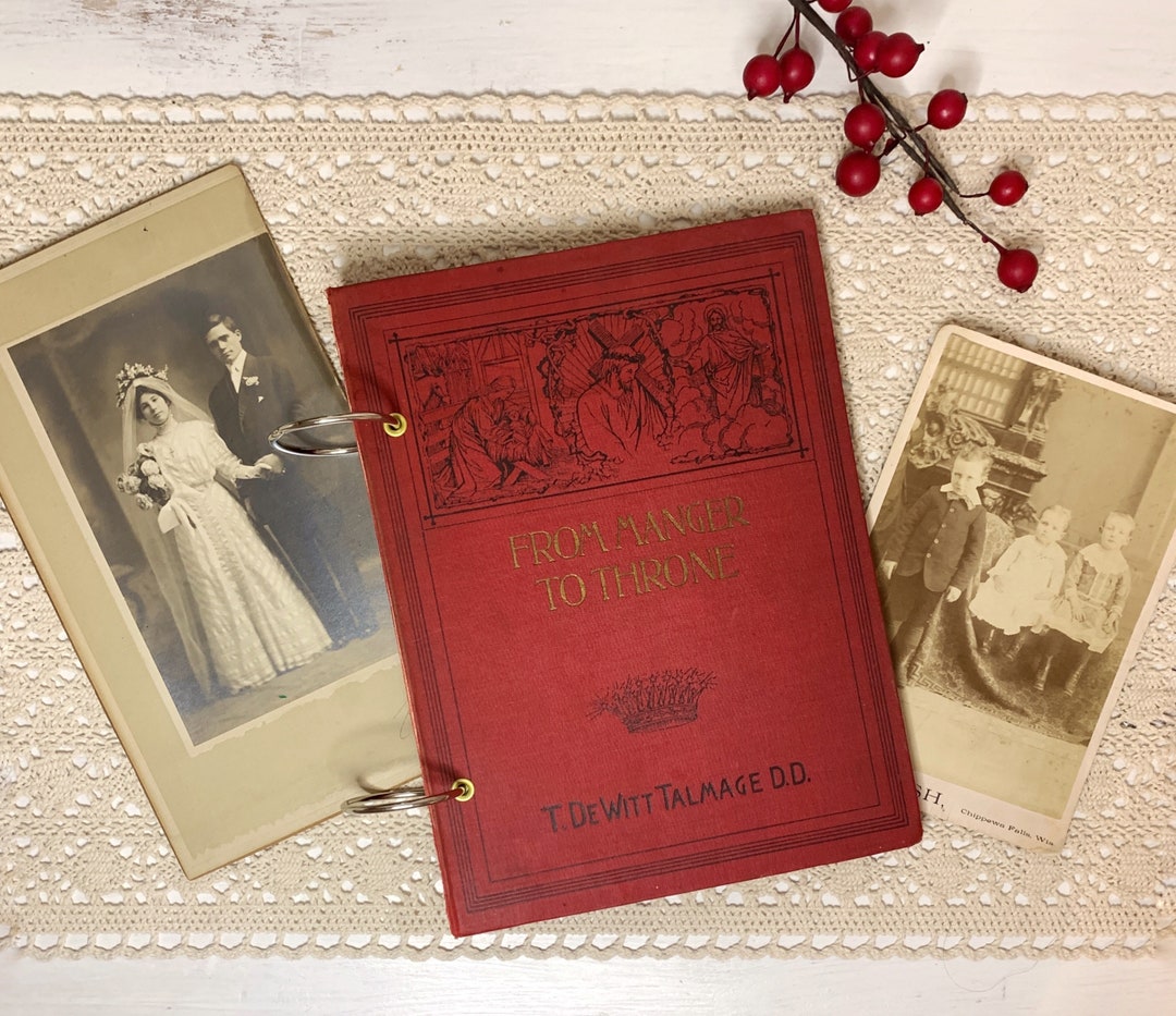 Journal Cover, Vintage 1890's Red Junk Journal Book Cover, Cloth ...