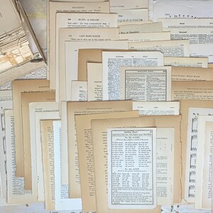 PAPER BUNDLE 50 Pc Vintage, Genuine Old Ephemera, Book Pages, Sheet ...