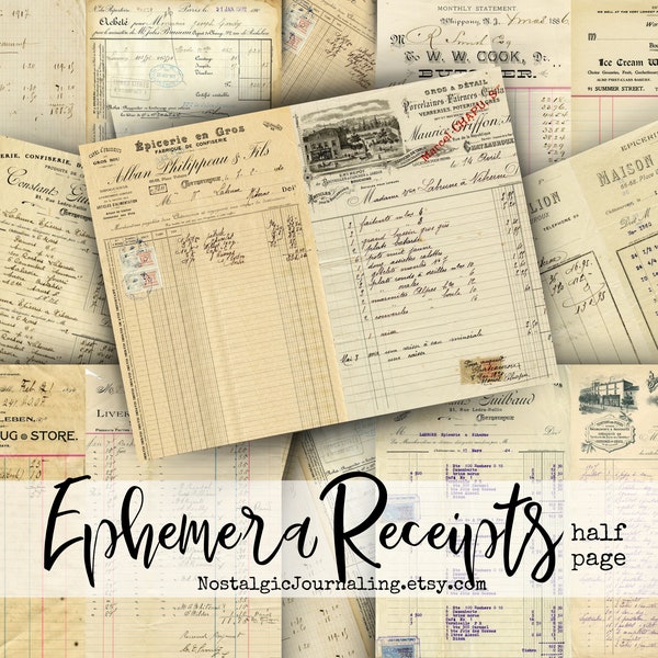 Old Receipts - Etsy