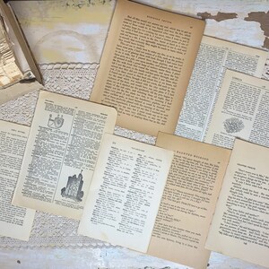 PAPER BUNDLE 50 Pc Vintage, Genuine Old Ephemera, Book Pages, Sheet ...